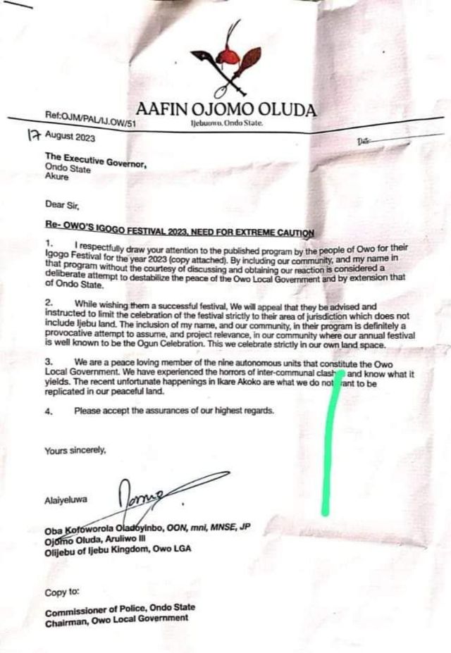 Igogo Festival: Kí ló ń fa gbas-gbos láàrín Olowo ìlú Owo àti Ojomo ...