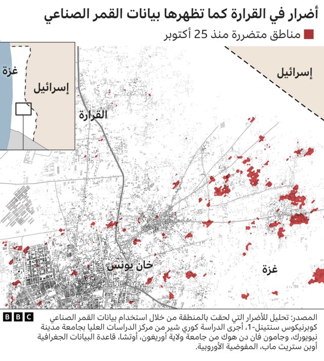 حرب غزة الأقمار الصناعية تسجل أماكن القصف الإسرائيلي في القطاع Bbc