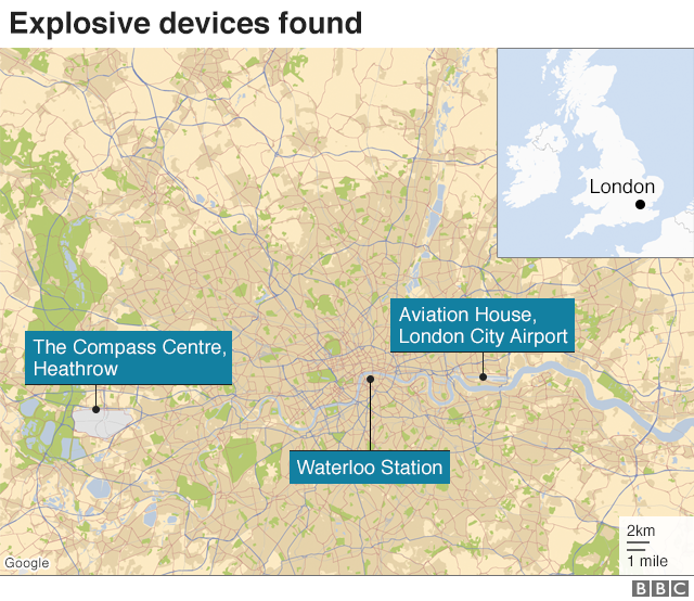 Explosive packages found at Heathrow, Waterloo and London City Airport ...