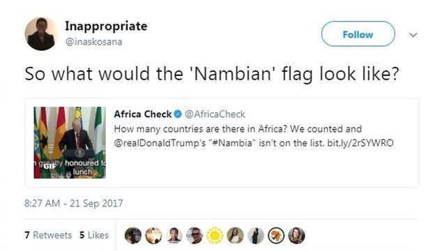 Where be Nambia? President Trump don 'invent' African country - BBC ...