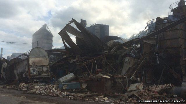 In pictures: Bosley mill blast 'scene of devastation' - BBC News