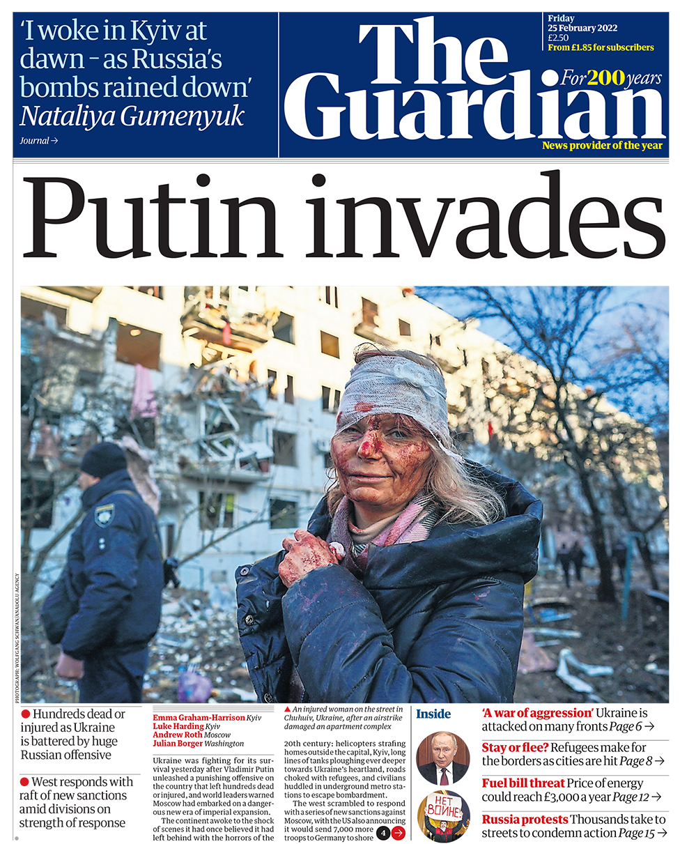 Rusya’nın Ukrayna’yı işgali İngiltere basınında: ‘Avrupa için karanlık ...