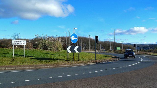 Trial change of timings to Inverness roundabout to start - BBC News