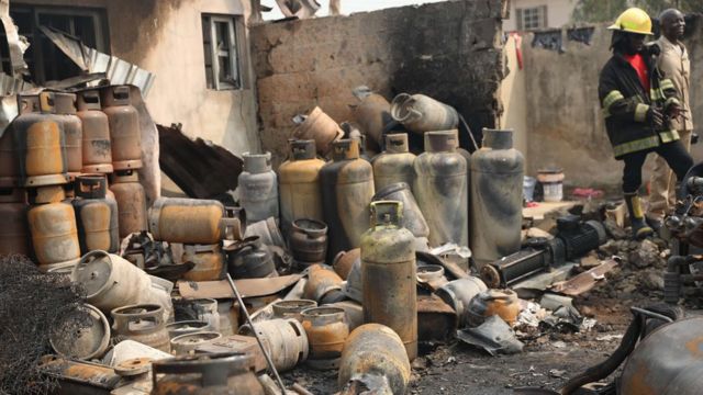 Lagos gas explosion: Pictures as e happen - BBC News Pidgin