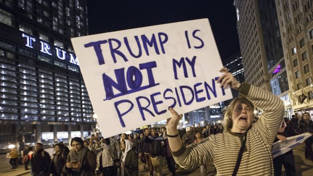 Протесты против победы Трампа охватили ряд городов США Bbc News