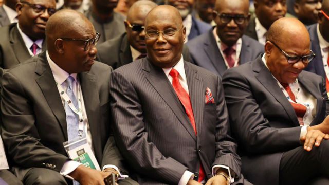 NBA conference: Atiku, Shettima, Peter Obi mount stage wit 2023 for mind - BBC News Pidgin