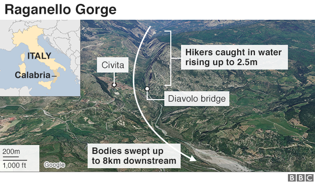 Italy floods: Girl, 8, rescued after deadly flash flood - BBC News