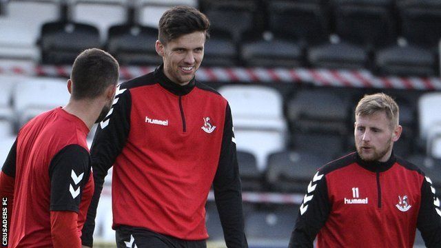 Crusaders sign striker Adam Lecky from Ballymena United on a three-year ...