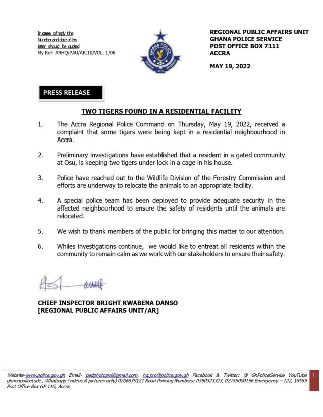 Freedom Jacob Caesar: Nana Kwame Bediako defend keeping two tigers for ...