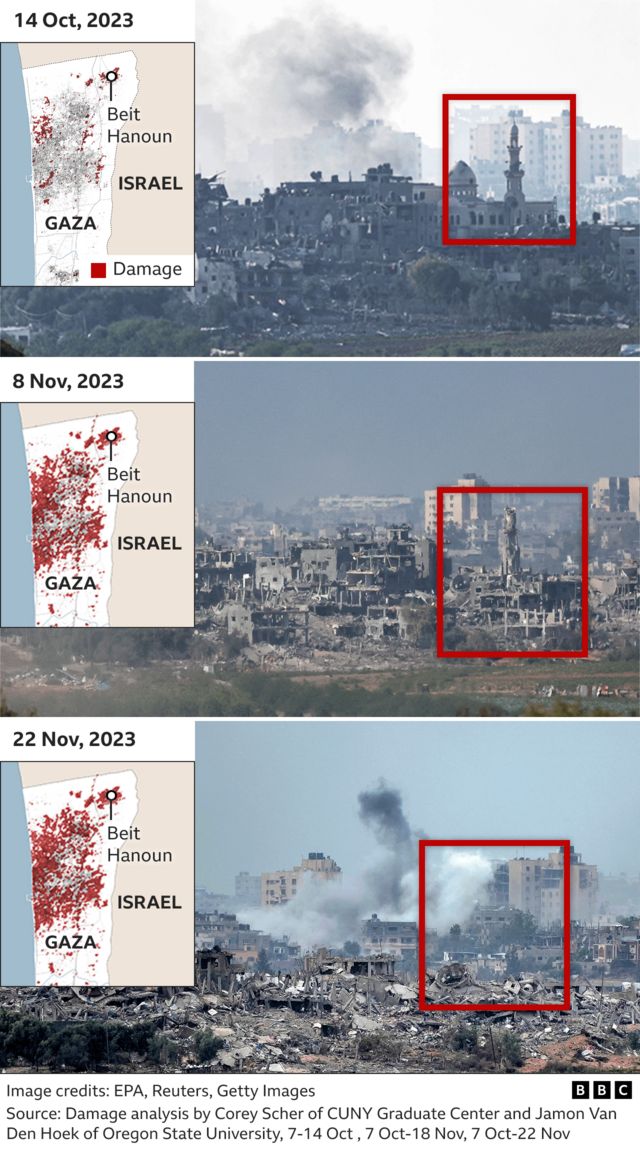 Israel-Gaza war: Satellite fotos show how di damage for Gaza be - BBC ...
