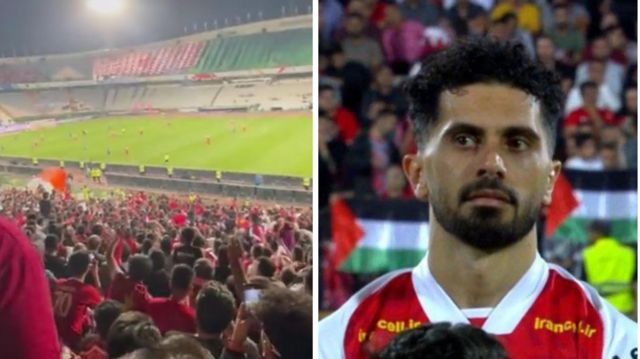 واکنش پرسپولیسی‌ها به آوردن پرچم فلسطین در ورزشگاه Bbc News فارسی