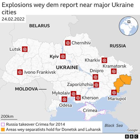 Ukraine Crisis Five Maps To Explain Russian Invasion Bbc News Pidgin