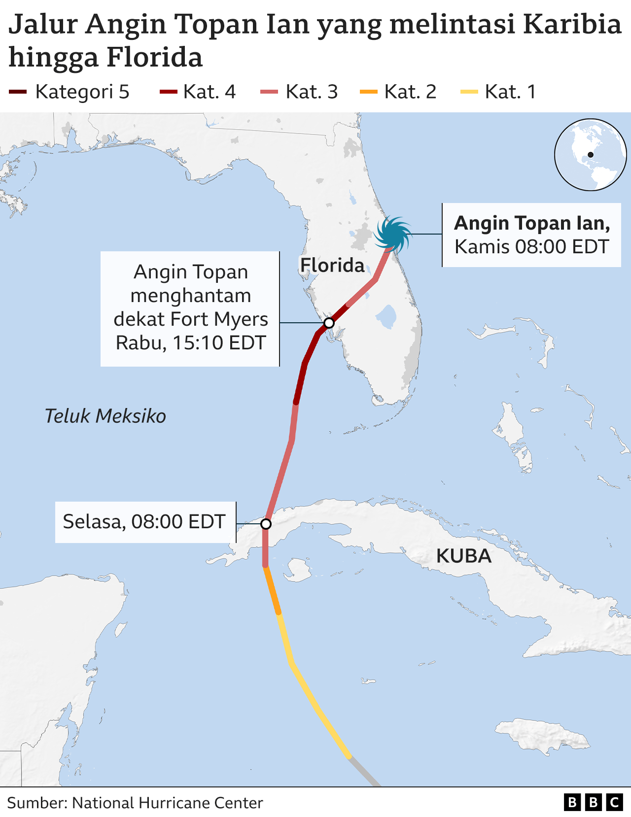 Angin Topan Ian – foto dan peta memperlihatkan ‘topan paling mematikan dalam sejarah Florida ...
