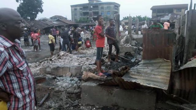 Lee mkpamkpa ọkụ kpara n'ahịa Nkwo Ngwa Aba - BBC News Ìgbò