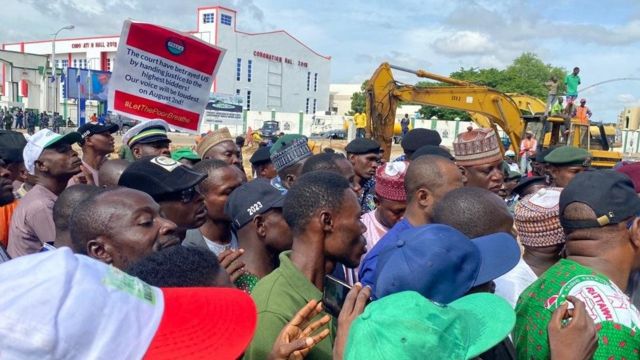 NLC strike update: Protesters break gate enta National Assembly- How ...