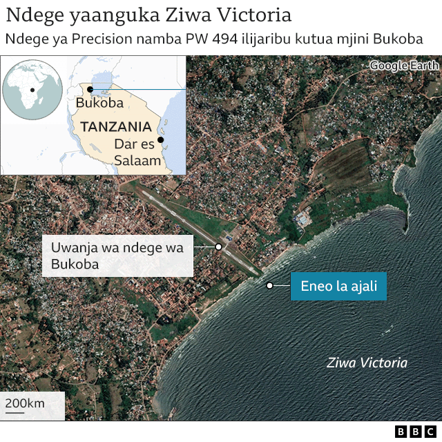 Ndege ya abiria yaanguka Ziwa Victoria nchini Tanzania - BBC News Swahili