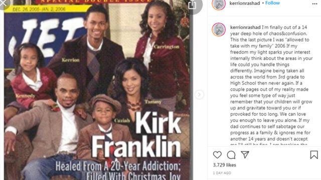 Kirk Franklin: Gospel artiste apologise afta Kerrion Franklin, im son ...