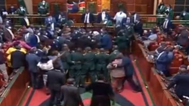 Kenya Parliament fight: Kenyan lawmakers exchange blows during plenary ...
