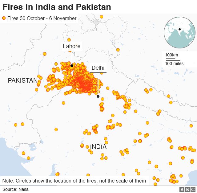 Is India's crop burning polluting Pakistan's air? - BBC News