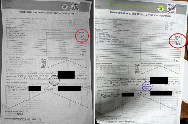Kenya election 2022: Results sheets dey altered as Odinga claim? - BBC ...