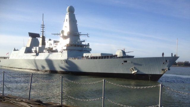HMS Diamond sailors march in Coventry - BBC News