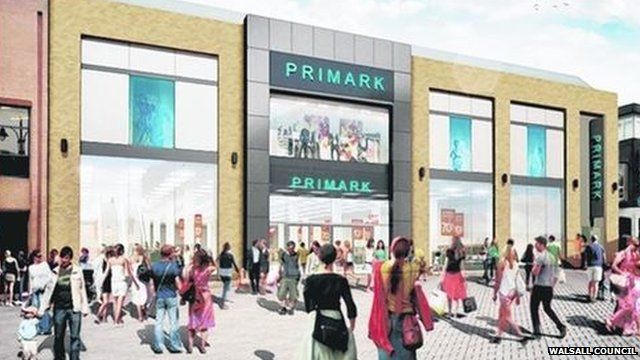 Work starts on Walsall's £8m town centre revamp - BBC News