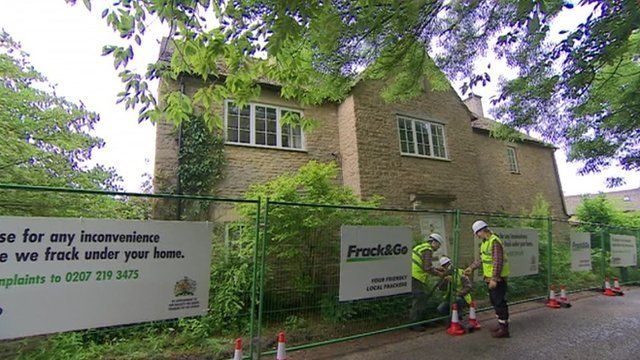 Fracking demo at David Cameron's constituency home - BBC News