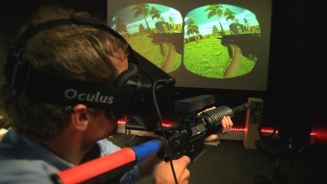 Total recoil? Gun simulator targets army and sofa warriors - BBC News