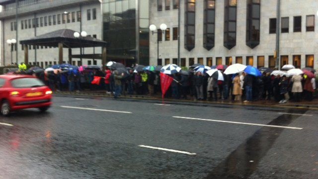 Derry City Council: Protest over threats against council staff - BBC News