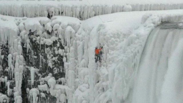 Niagara Falls: Ice from US storms turns iconic falls into winter ...