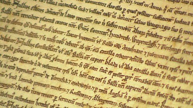 Best-preserved Magna Carta goes on show at Salisbury Cathedral - BBC News