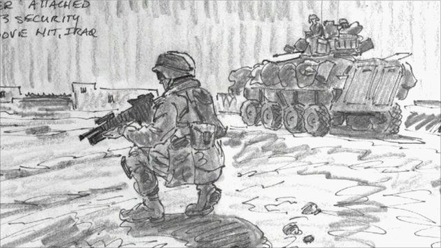 Artist draws US troops in Iraq and Afghanistan - BBC News