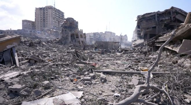 حرب غزة كيف تحقق فريق بي بي سي من هوية معالم رئيسية دُمرت في غزة