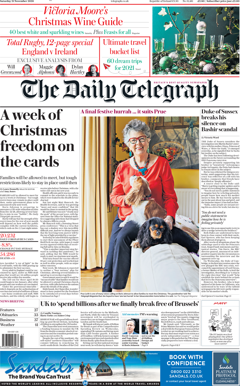 Telegraph tomorrow, Christmas relaxed | Mumsnet