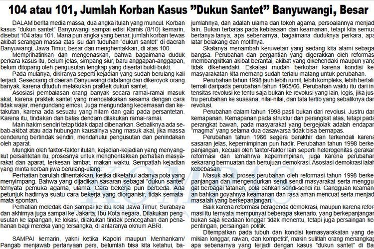 Pembantaian 'dukun santet' 1998-1999 di Banyuwangi: 'Ada tanda silang, lampu tiba-tiba mati, dan ...