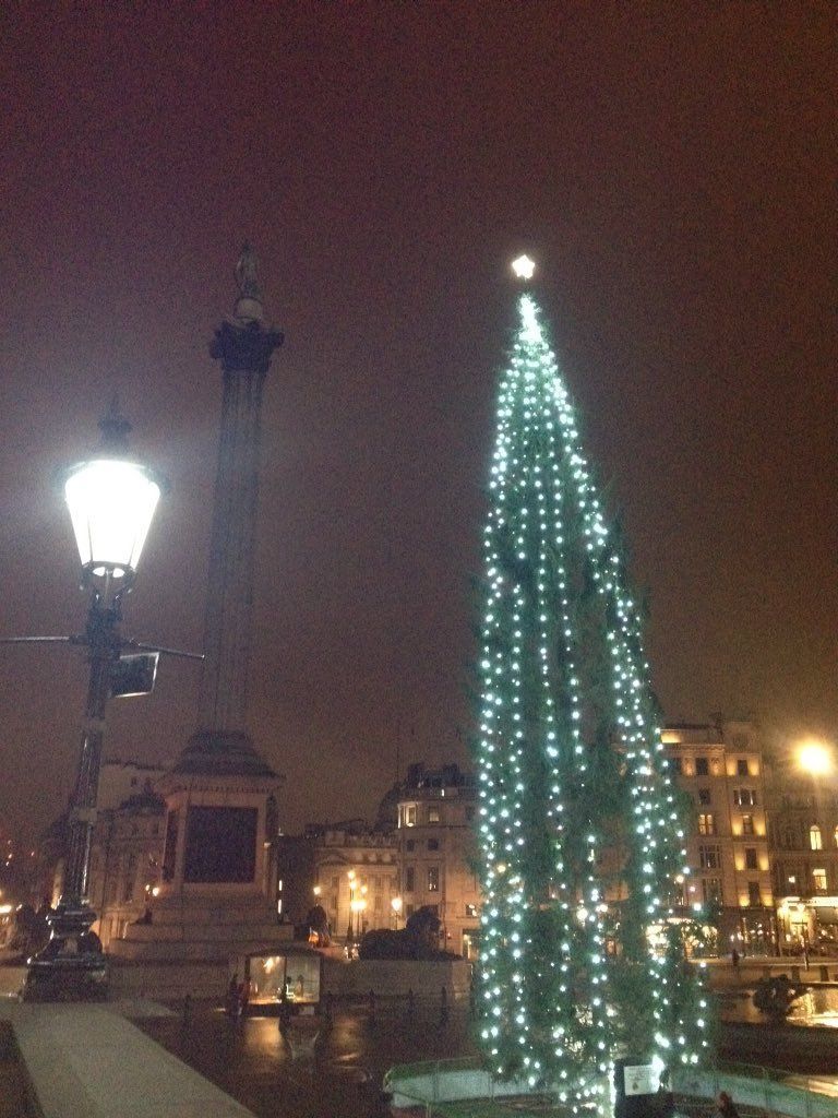 Storm Desmond blamed for Trafalgar Square's 'wonky' tree - BBC News