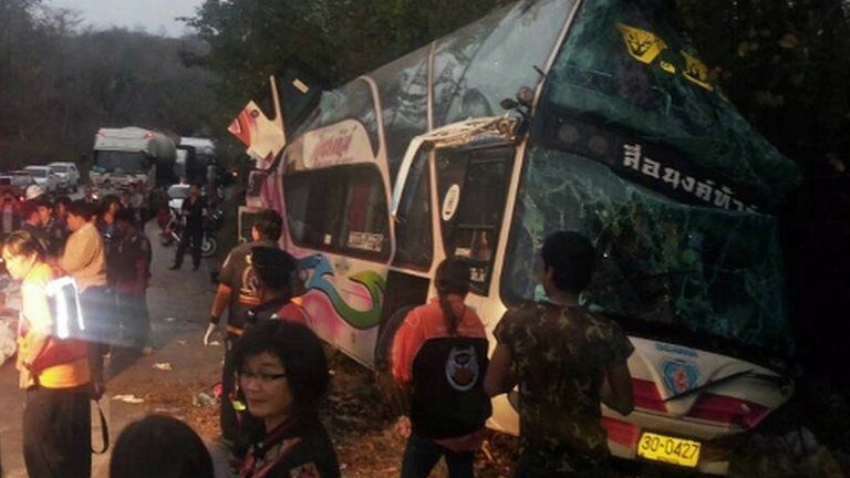 Thailand bus crash kills 30 people - BBC News