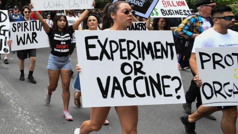 Covid: Anti-vaccination protests held in Australia ahead of rollout ...