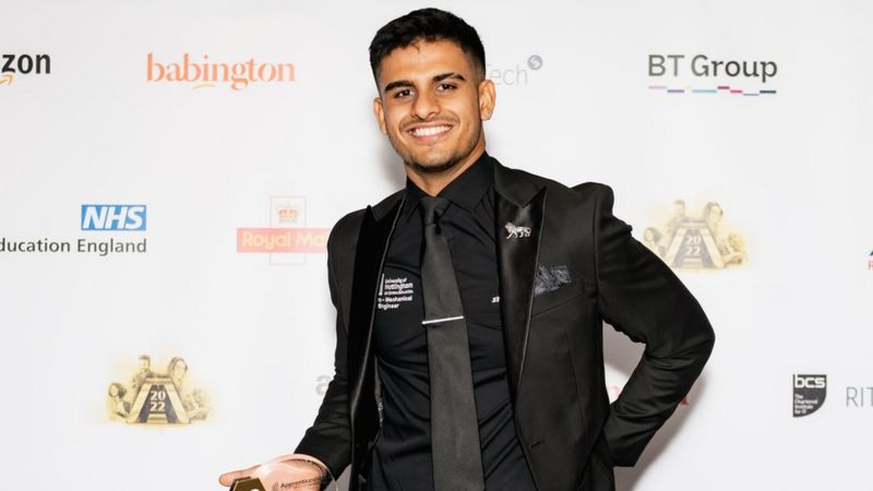 Engineering apprentice Ali Amin wins national award - BBC News