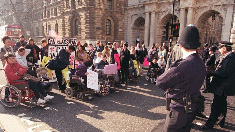 When disabled people took to the streets to change the law - BBC News