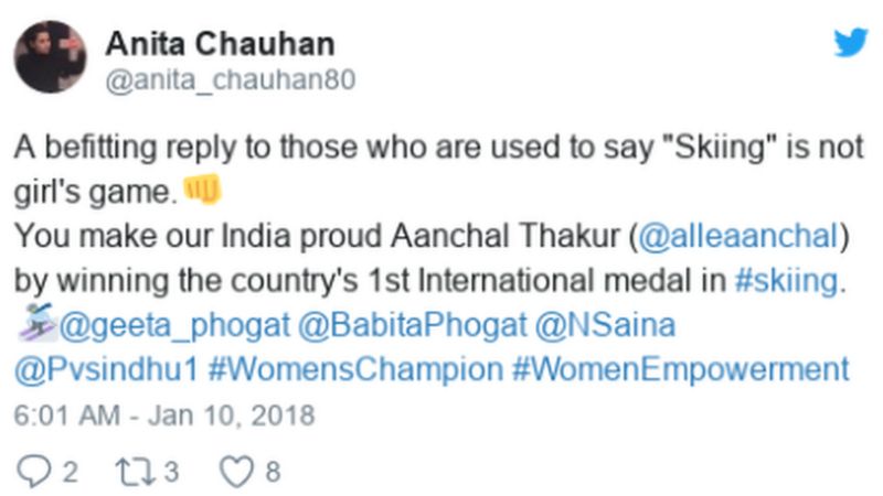 Aanchal Thakur: Accolades for India's first skiing medallist - BBC News