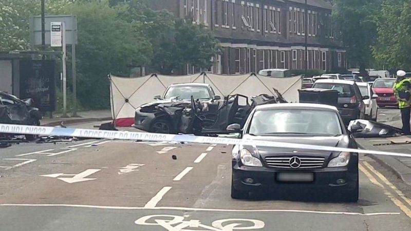 Stretford Crash Driver Dies After Failing To Stop For Police Bbc News