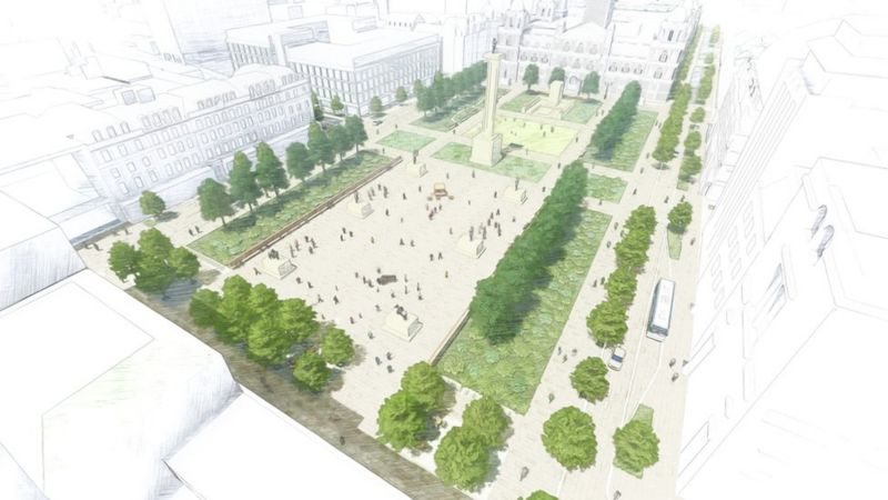 Proposals unveiled for redesign of George Square in Glasgow - BBC News