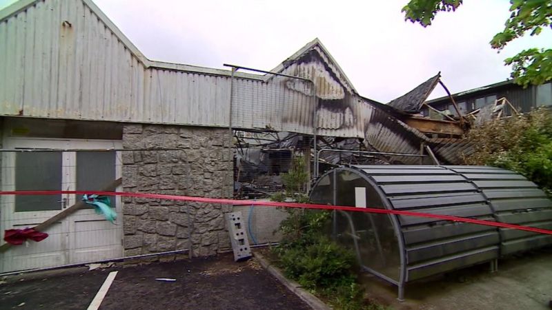 Redruth fire: £40k raised to help Krowji centre artists - BBC News