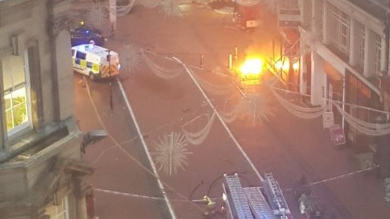 Underground fire rises above New Street in Birmingham - BBC News