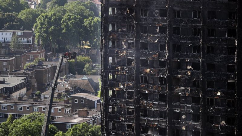 London fire: Hundreds rally for Grenfell Tower victims - BBC News