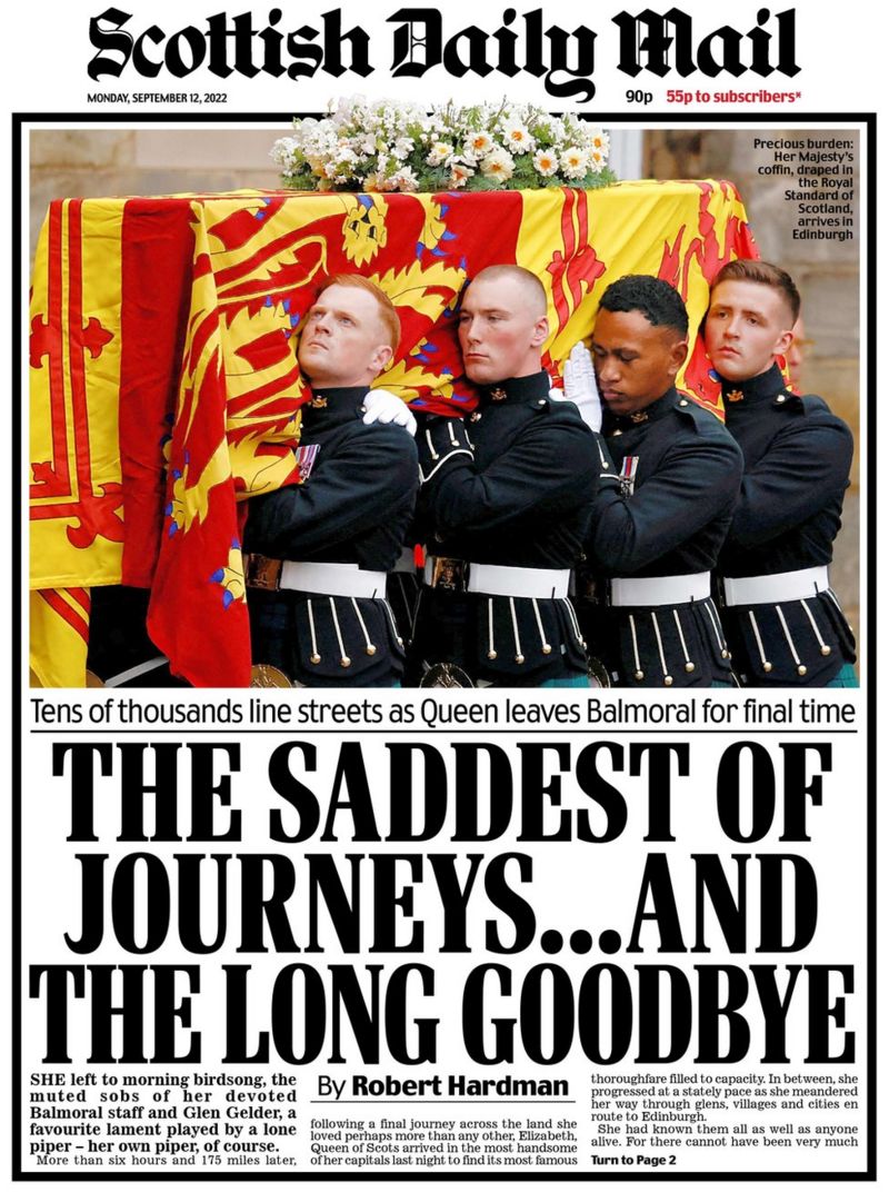 Scotland's papers: The Queen's 'last great journey' across Scotland ...