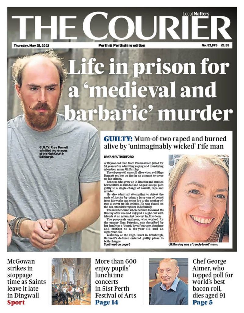 Scotland's Papers: 'Medieval' murderer jailed and 'simply the best ...