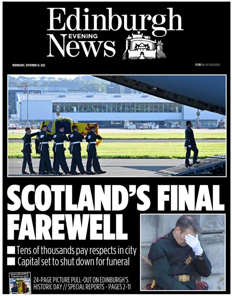 Scotland's papers: Nation bids final farewell to the Queen of Scots ...