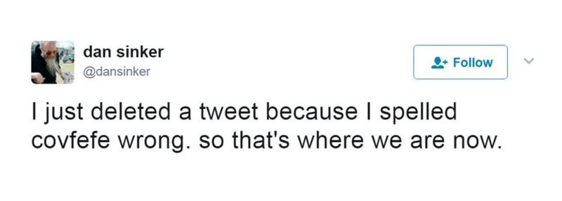 「covfefe」とは……トランプ氏の謎メッセージにツイッター大いに盛り上がり - BBCニュース